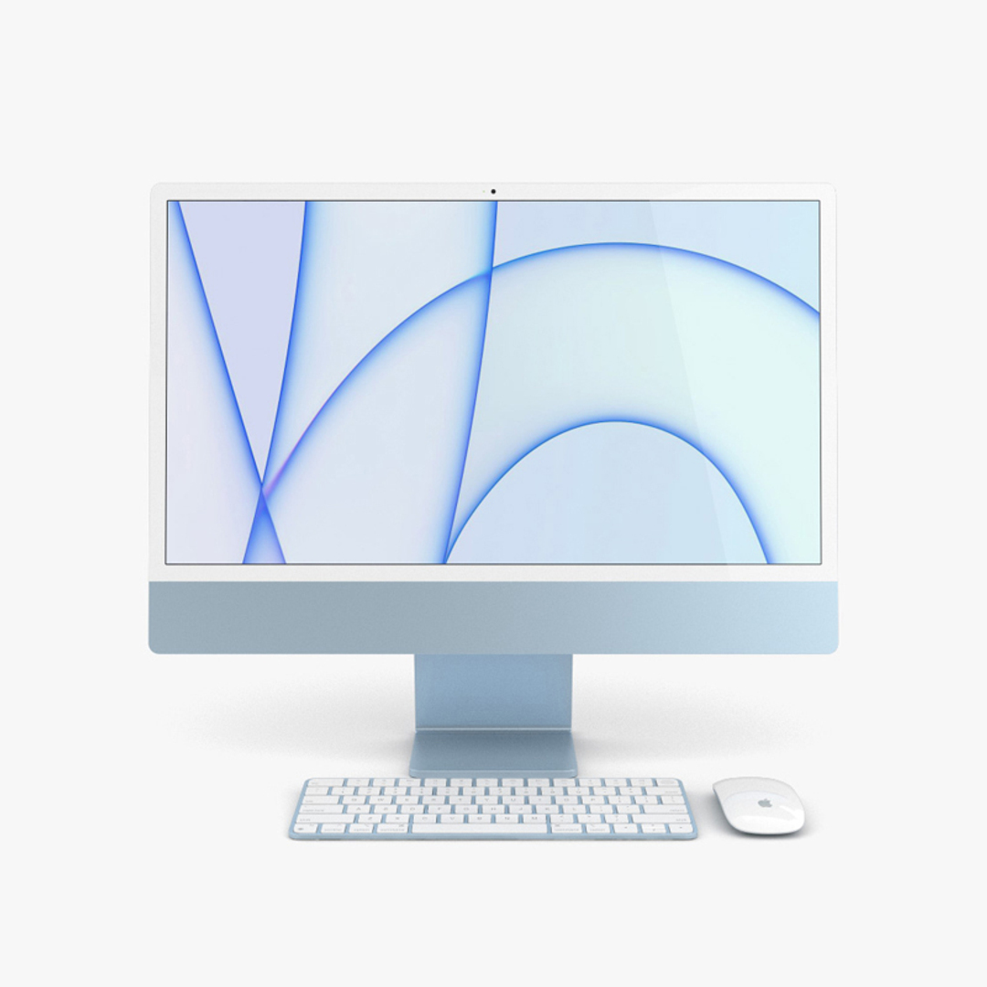 3D Apple iMac 24-inch 2021 Blue model - TurboSquid 1750410