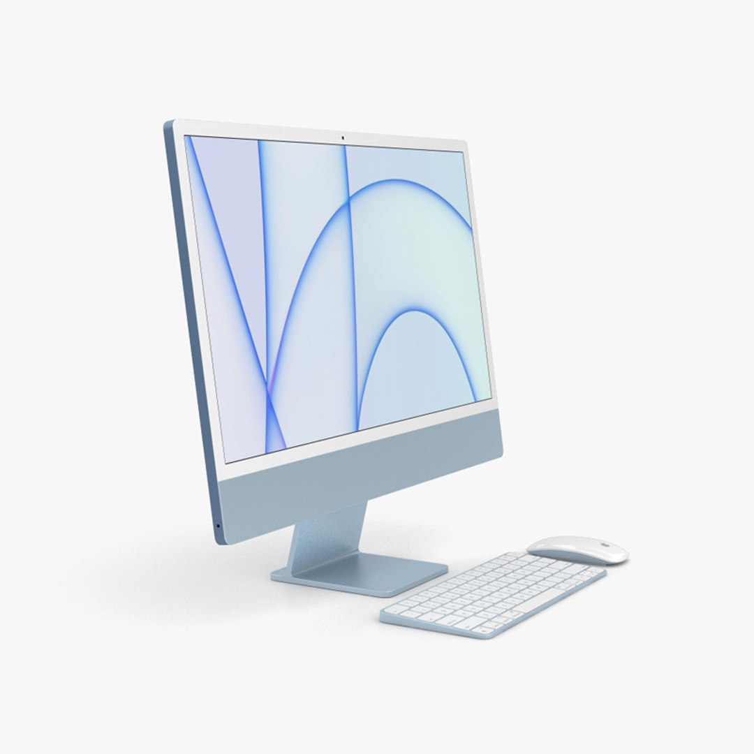 3D Apple iMac 24-inch 2021 Blue model - TurboSquid 1750410