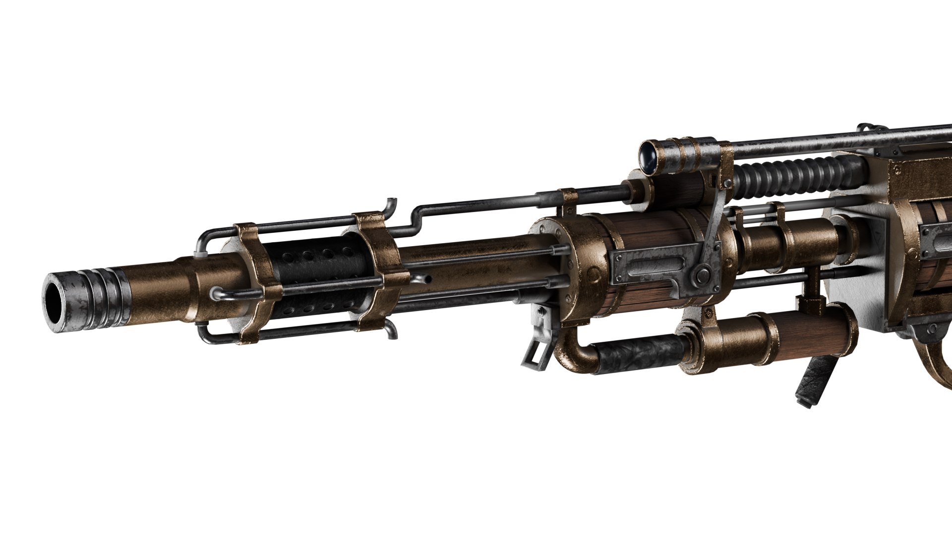3D Steampunk Old Gun Concept For Games Model - TurboSquid 2341986