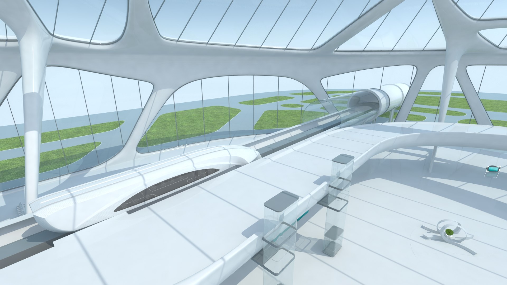 Sci-Fi Futuristic Metro Station 3D Model - TurboSquid 1936155
