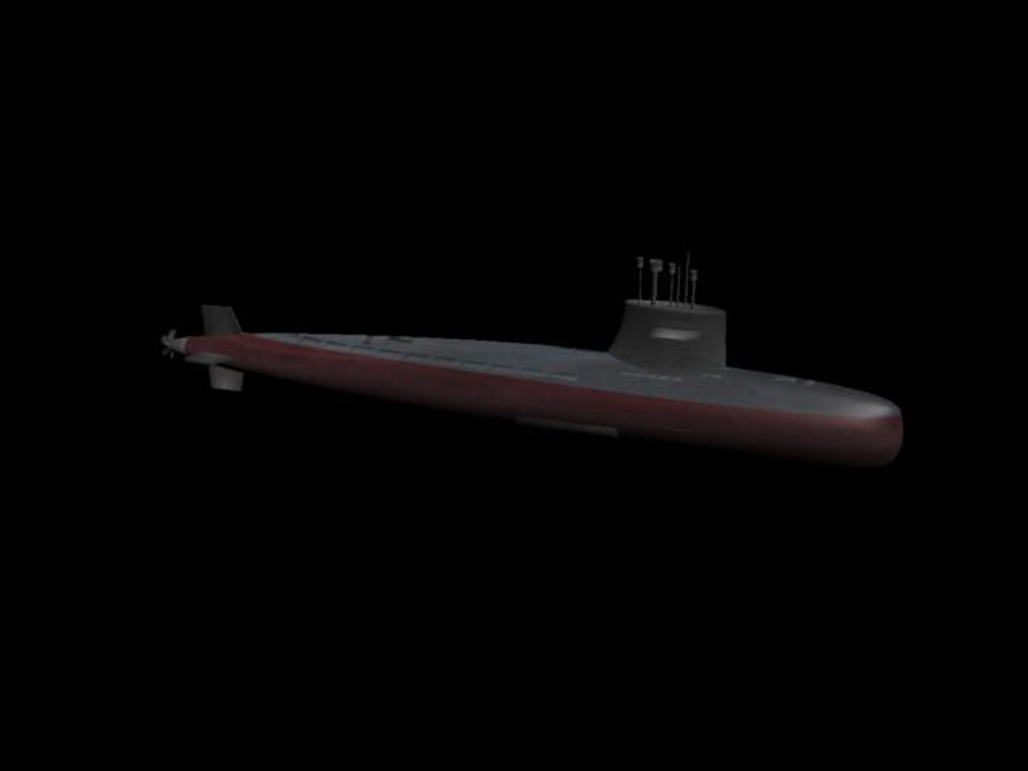 attack submarine 3d model