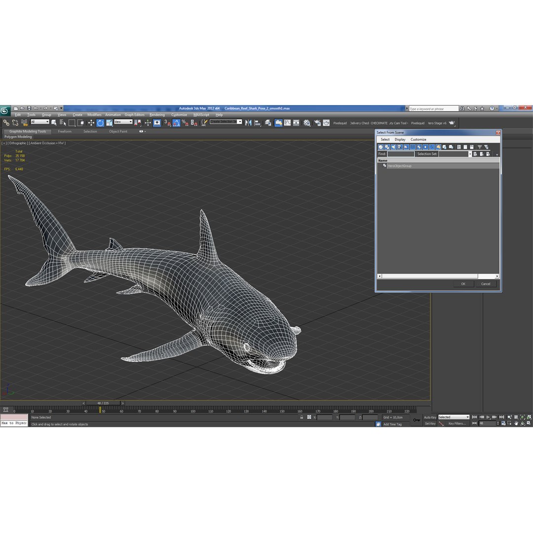 3d Caribbean Reef Shark Pose Model