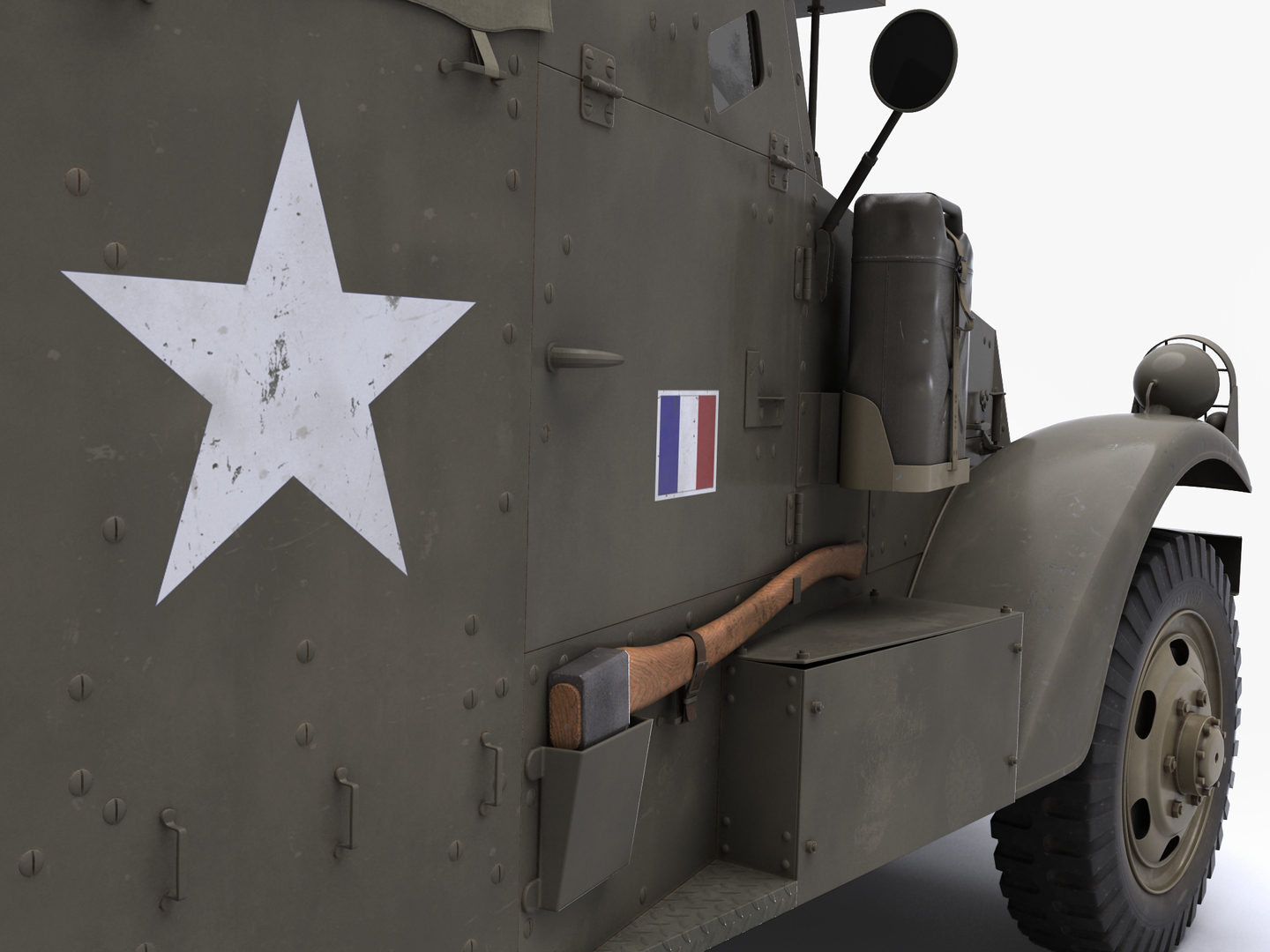 m3a1 scout car 3d model