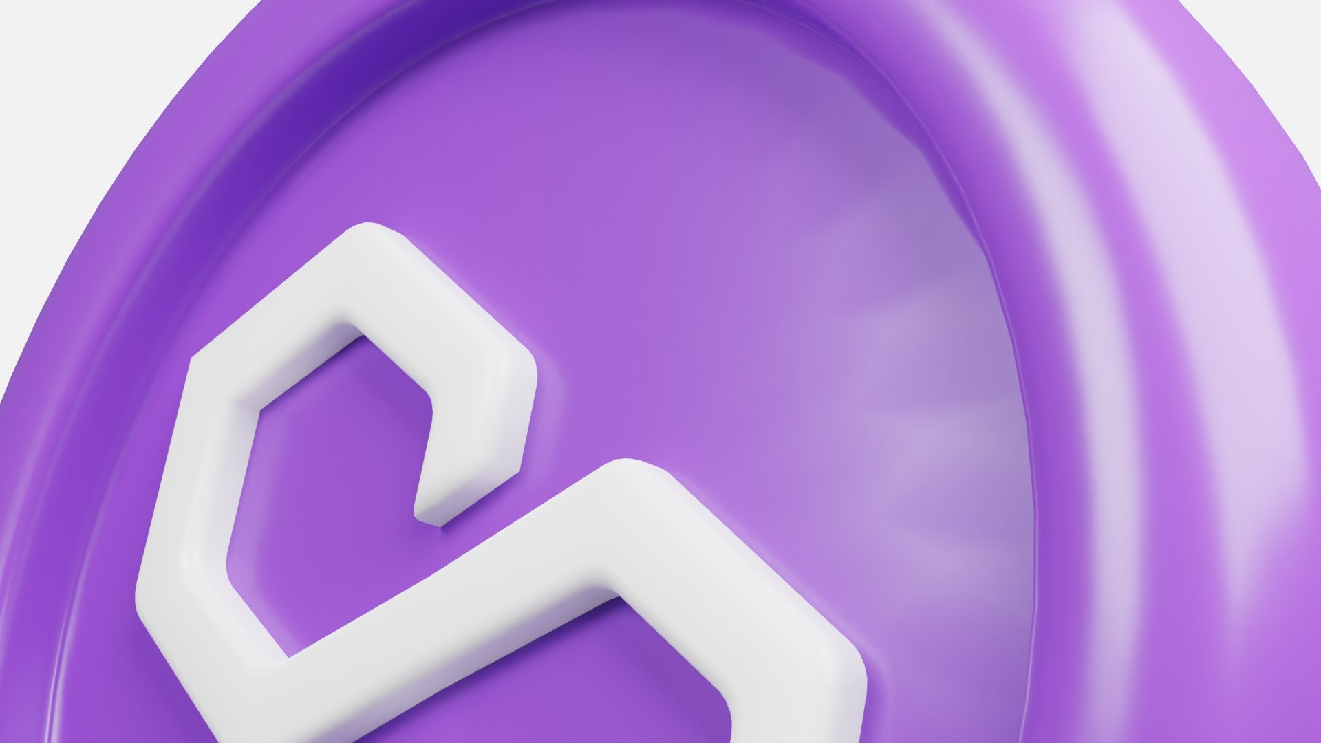 3D Polygon or Matic purple coin model with cartoon style - TurboSquid ...