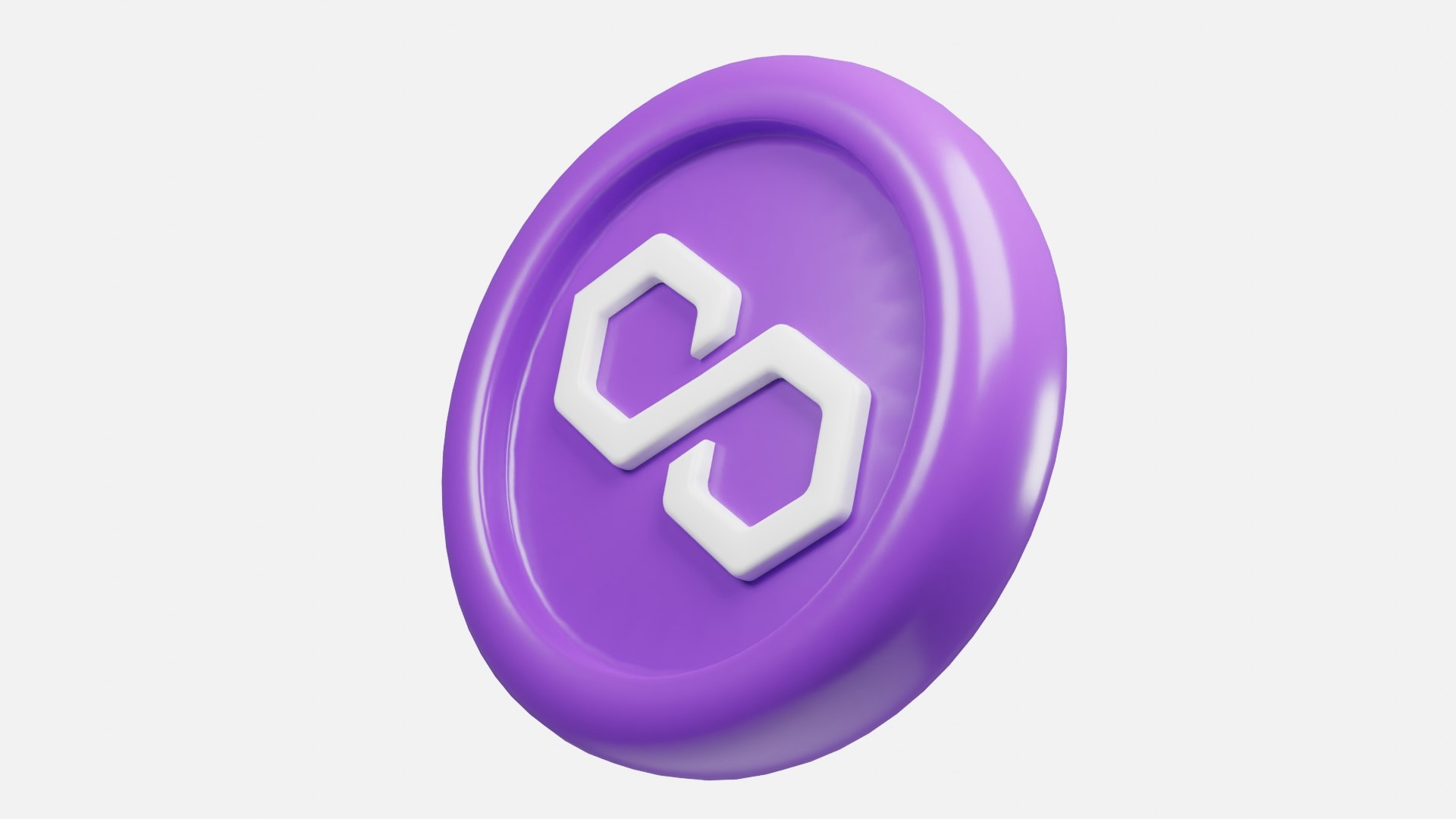 3D Polygon or Matic purple coin model with cartoon style - TurboSquid ...