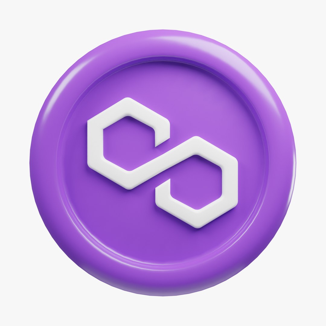3D Polygon or Matic purple coin model with cartoon style - TurboSquid ...