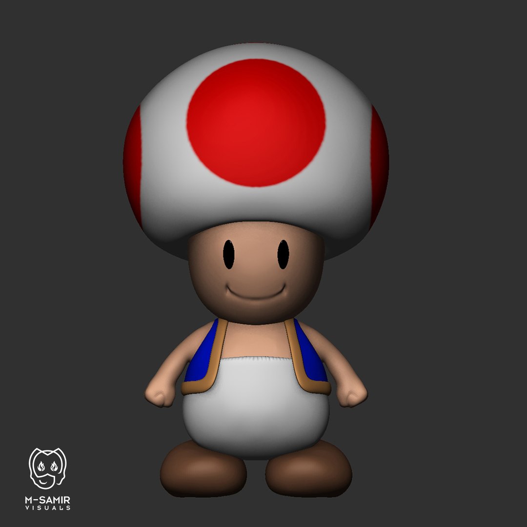 modelo 3d ToadSuper Mario Model UV mapeado con texturas - listo para el ...