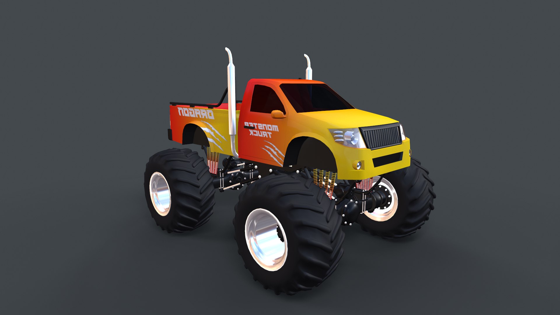 3D Detailed Monster Truck - 1 3D Model - TurboSquid 1933535