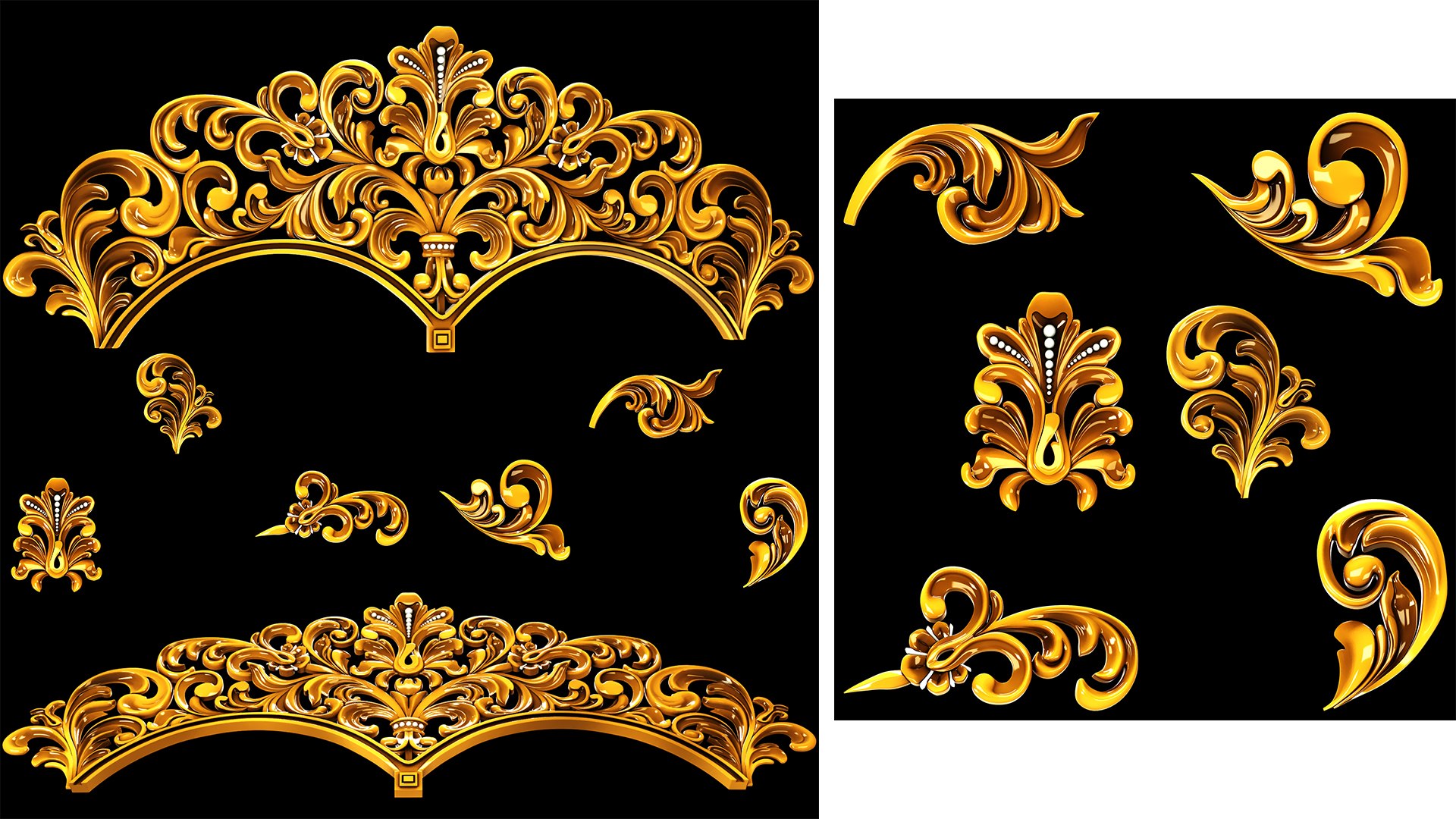 3D Model Collection Of Classical Ornaments - TurboSquid 2338664