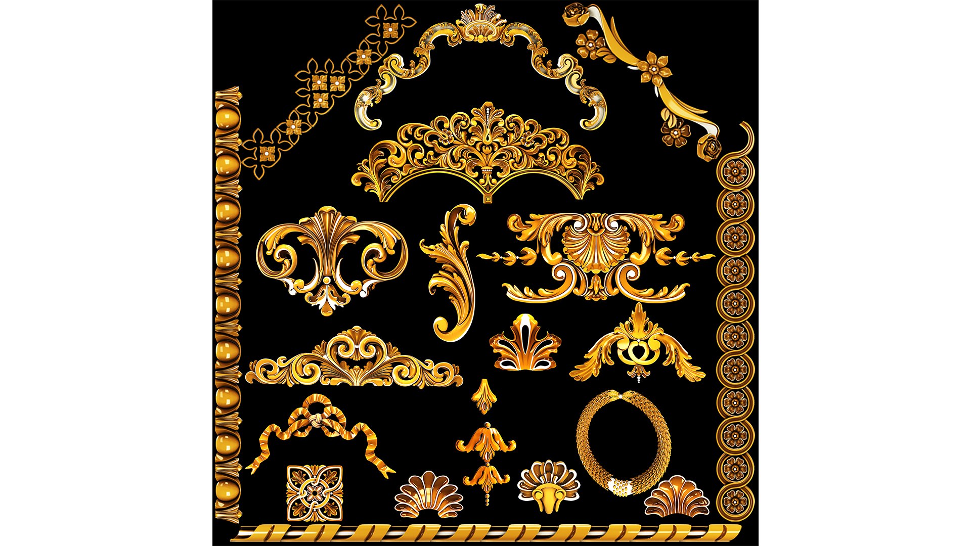 3D Model Collection Of Classical Ornaments - TurboSquid 2338664
