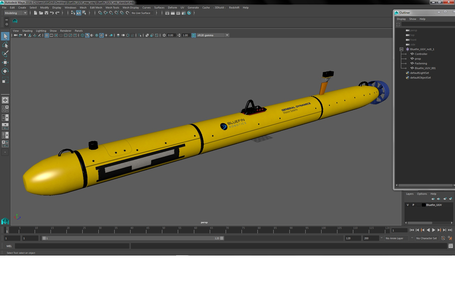 Bluefin UUV 3D model - TurboSquid 1862019