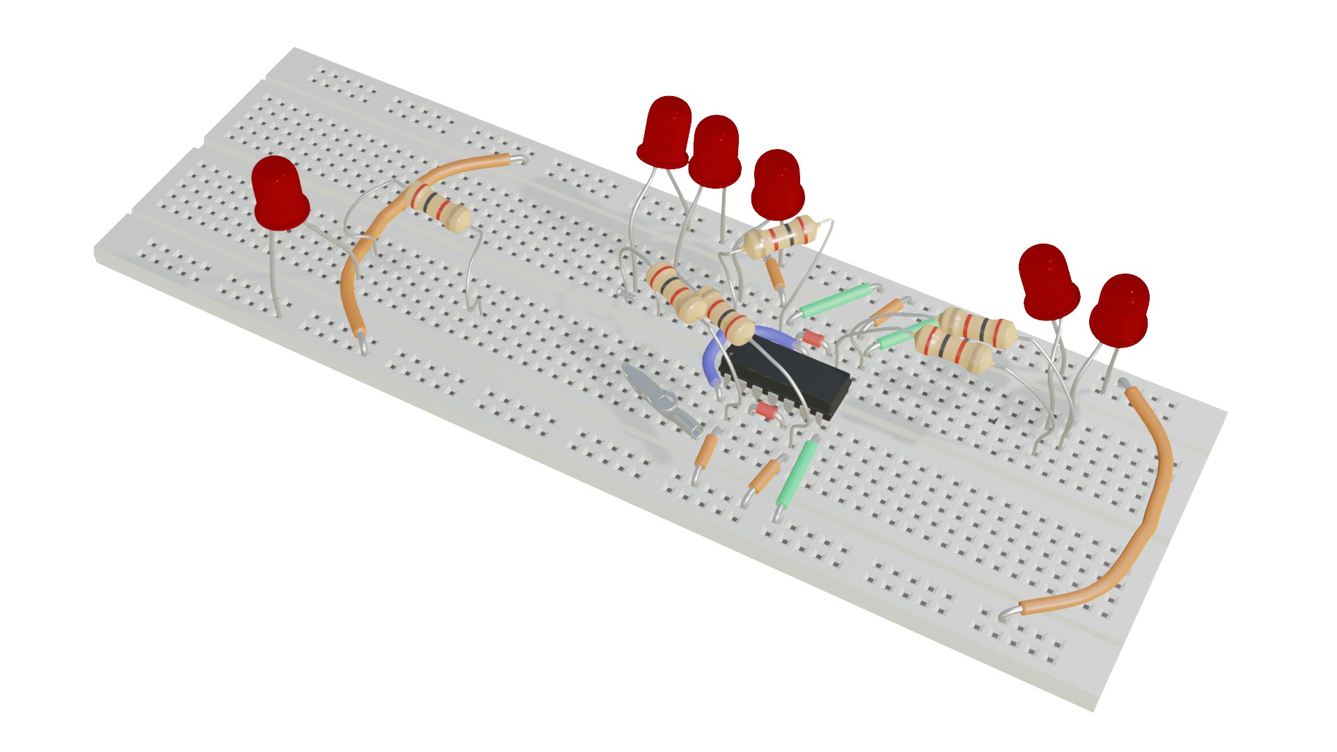 3D electronic components with breadboard model - TurboSquid 1822886