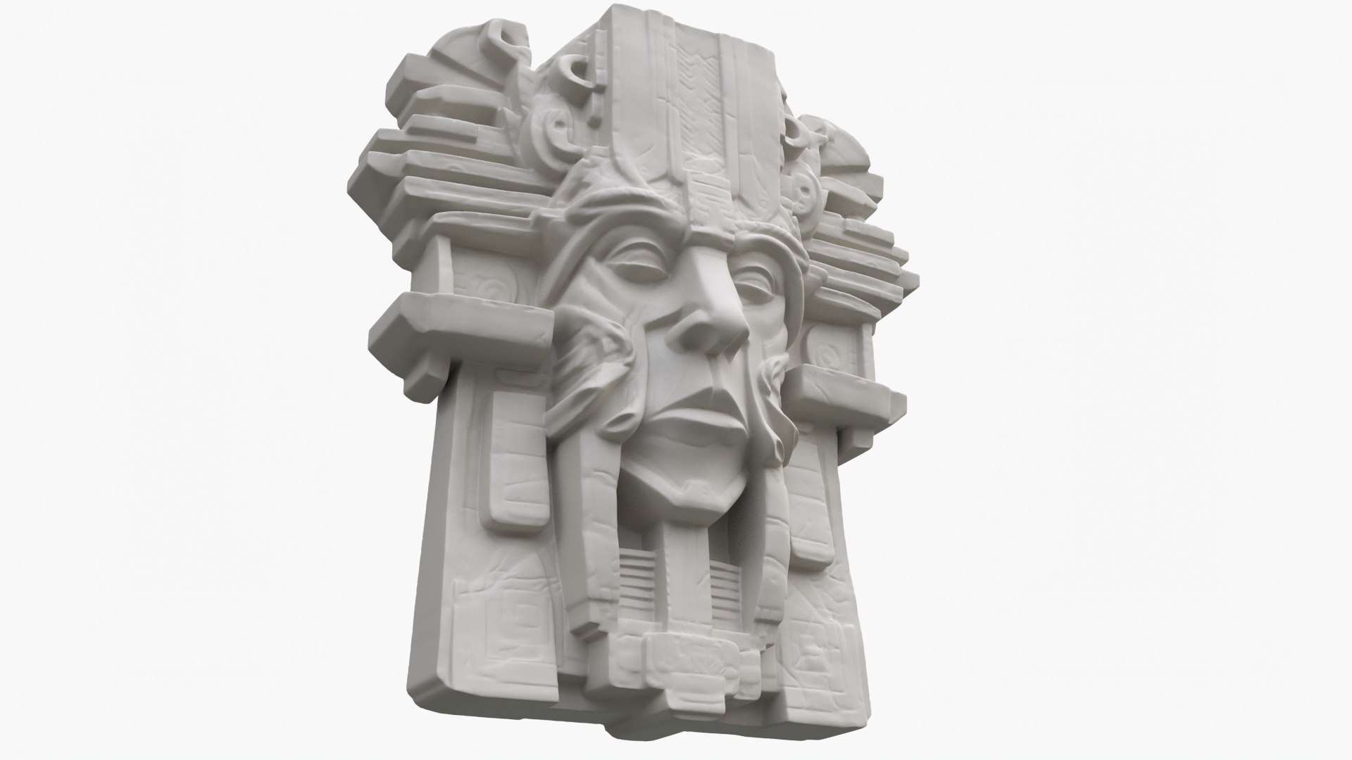 Aztec Stone Head 1 3D Model - TurboSquid 2192078