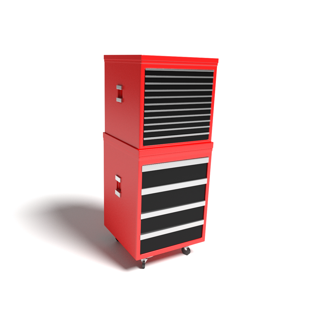Red Tool Chest 3d Model