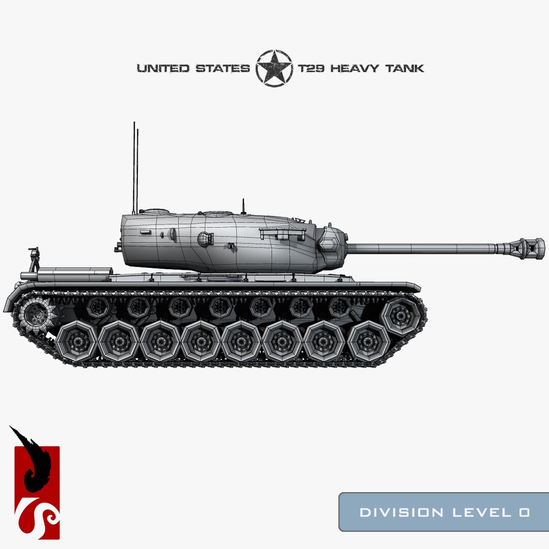 united states t29 heavy tank 3d x