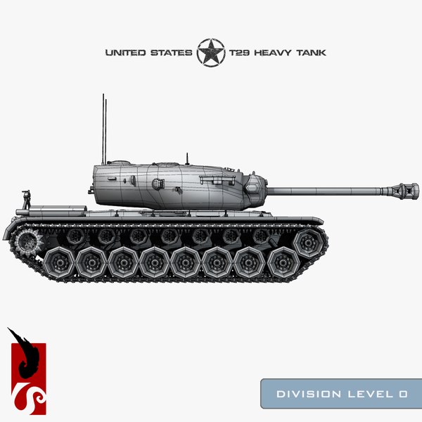 united states t29 heavy tank 3d x