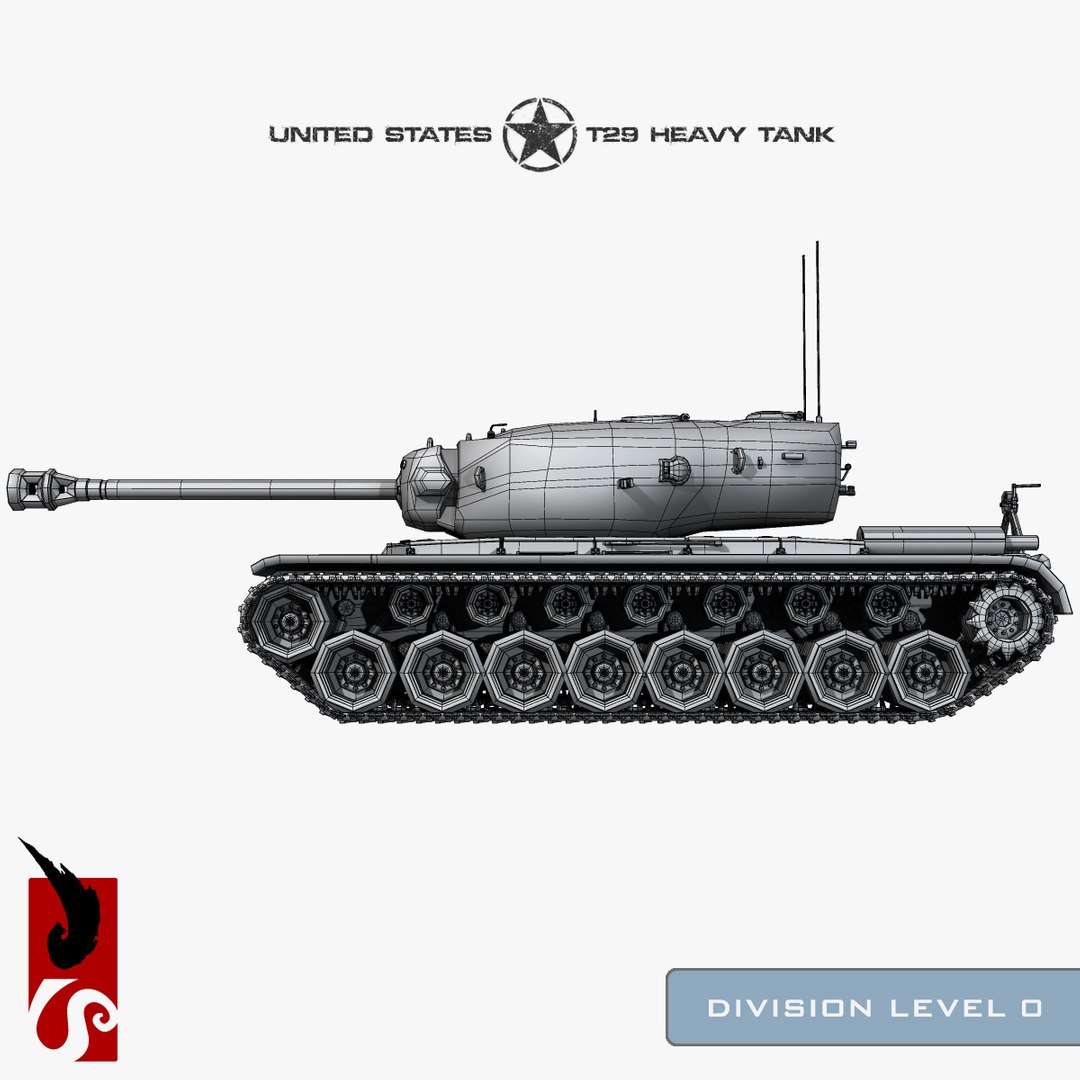 united states t29 heavy tank 3d x