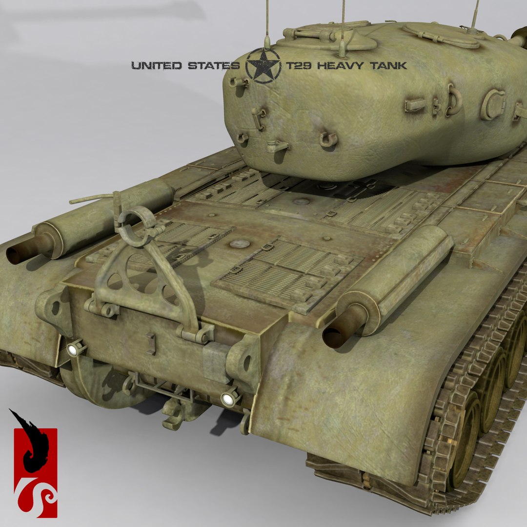 united states t29 heavy tank 3d x