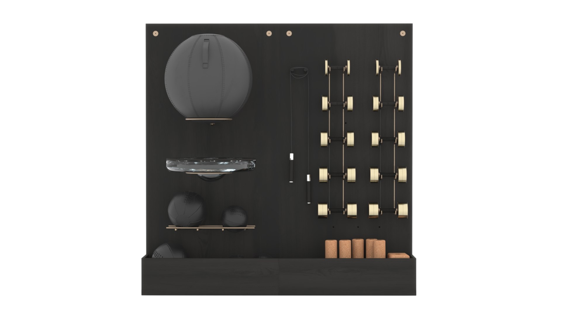 Free 3D Paragon Studio Luxury Gym Equipment - Wall Storage Unit 2 Panel ...