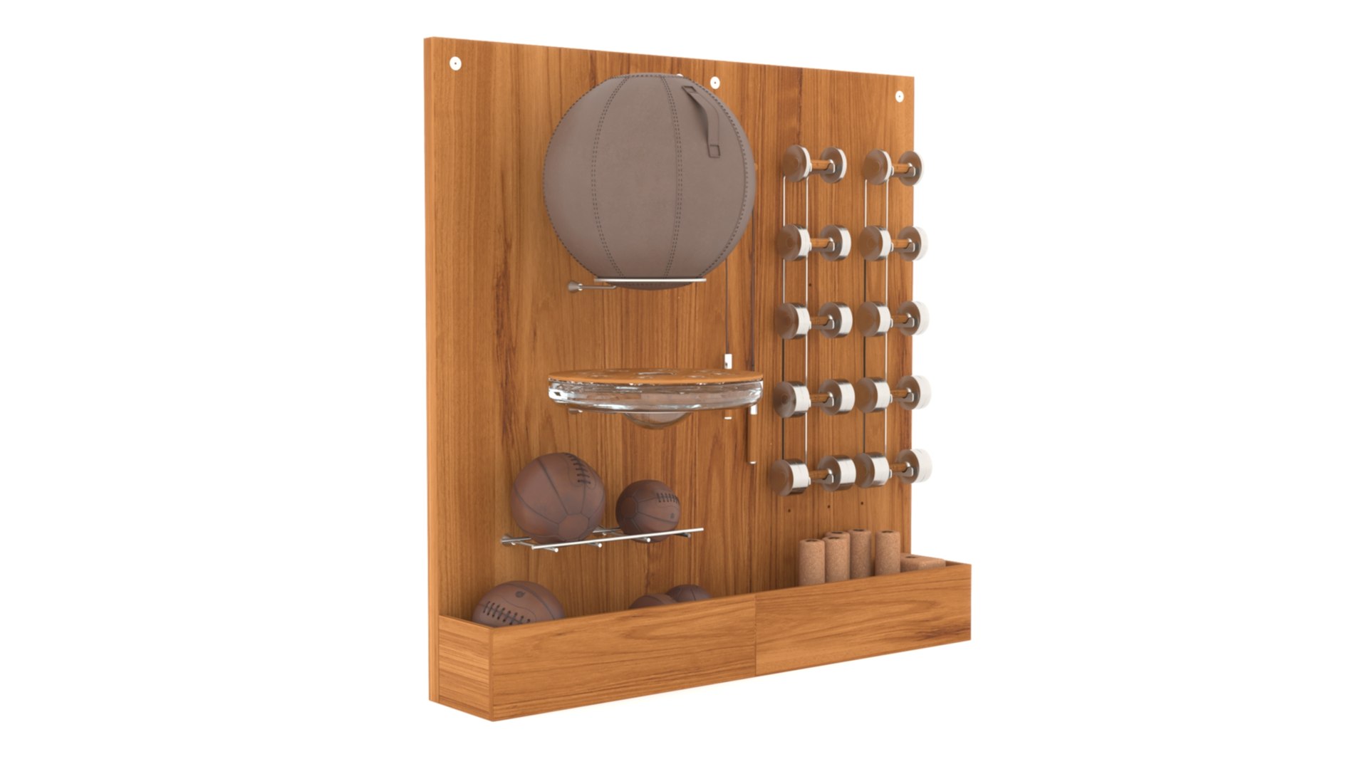 Free 3D Paragon Studio Luxury Gym Equipment - Wall Storage Unit 2 Panel ...