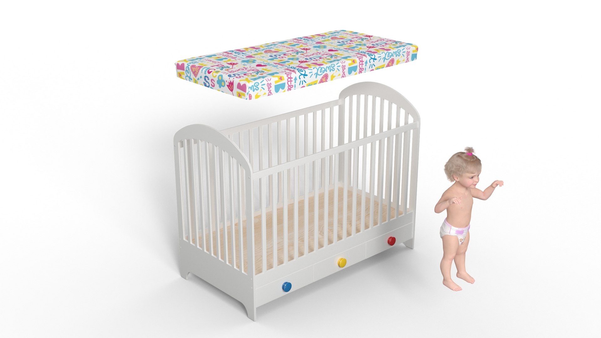 Little Girl In Bed Standing Fur Model - TurboSquid 2292224