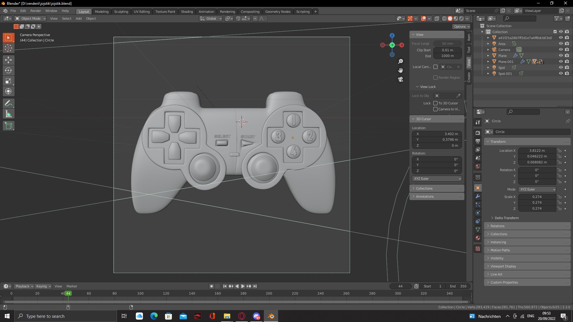 PS2 joystick 3D model - TurboSquid 1961361