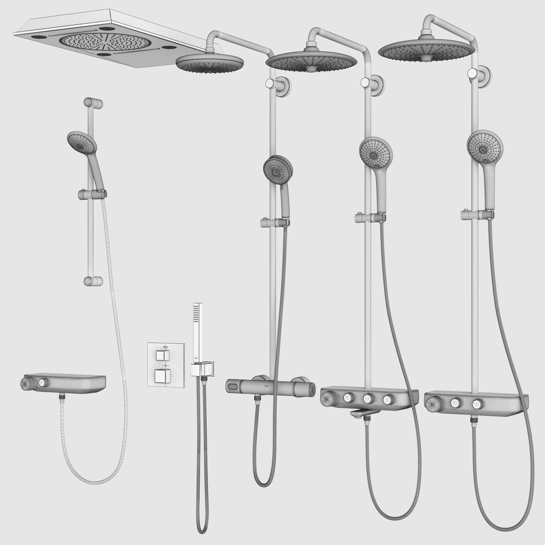 3D Shower Systems Grohe Set - TurboSquid 1621764