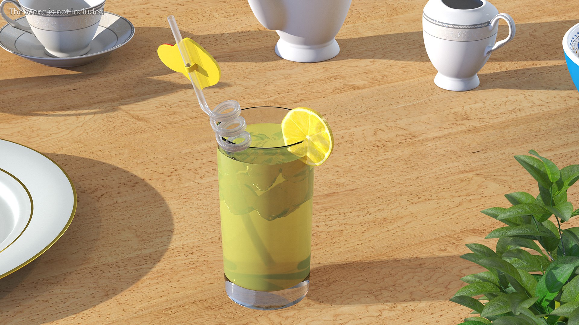 3D Lemonade With Fruit Plastic Straw - TurboSquid 2104665