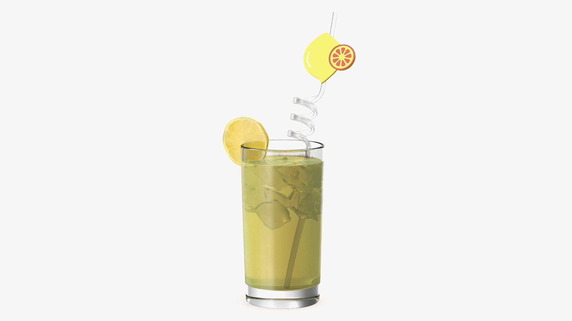 3D Lemonade With Fruit Plastic Straw - TurboSquid 2104665
