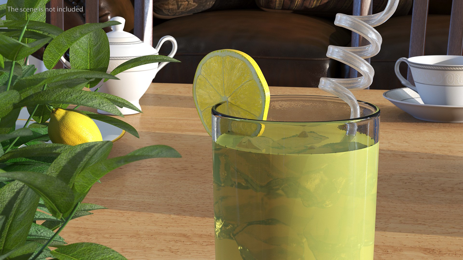 3D Lemonade With Fruit Plastic Straw - TurboSquid 2104665