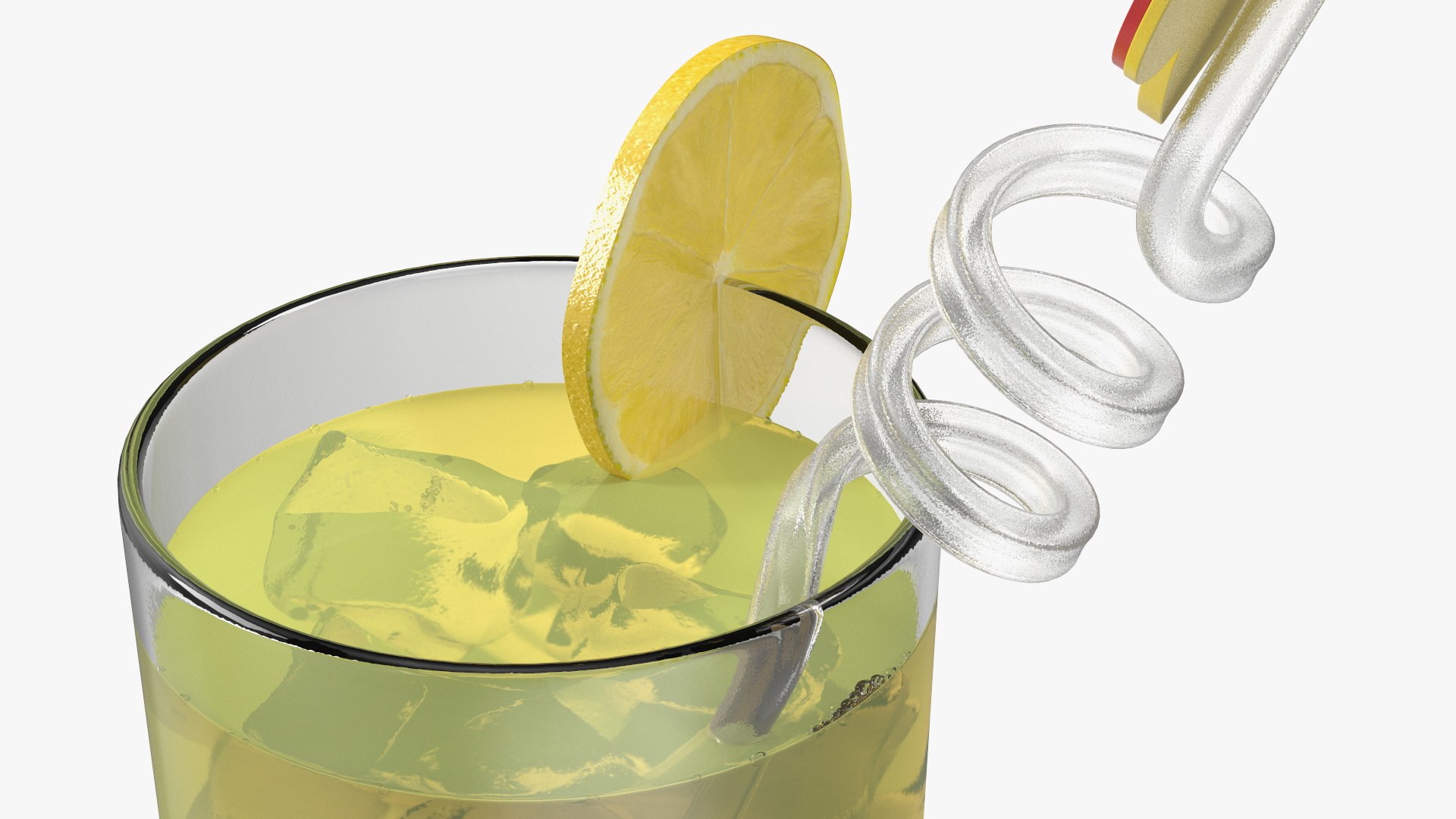 3D Lemonade With Fruit Plastic Straw - TurboSquid 2104665