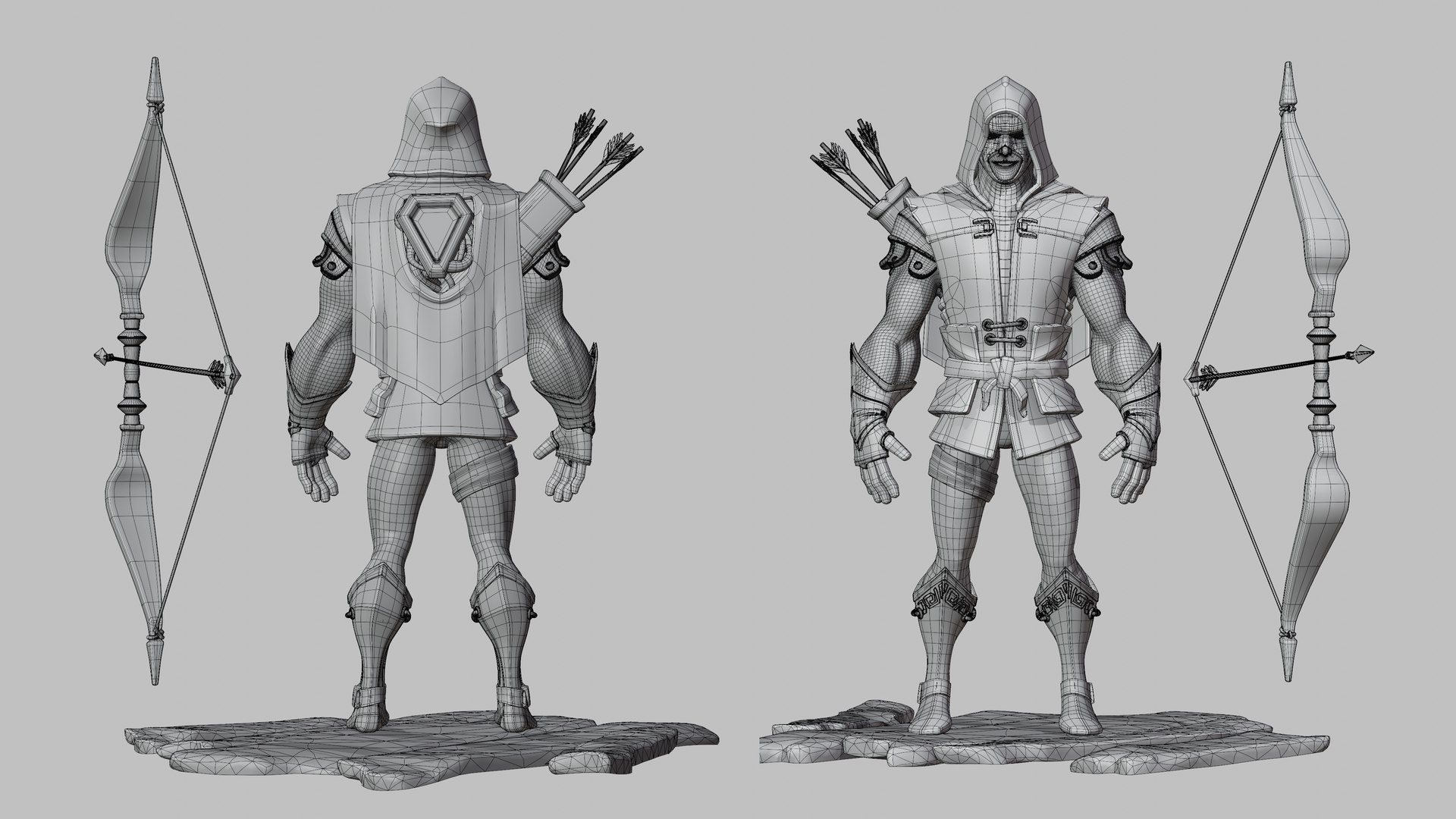 3D Stylized Cartoon Medieval Archer Hero - TurboSquid 2092297