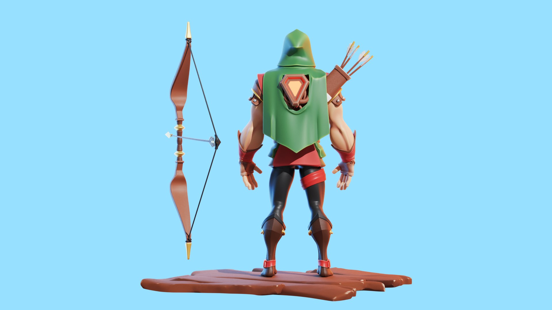 3D Stylized Cartoon Medieval Archer Hero - TurboSquid 2092297