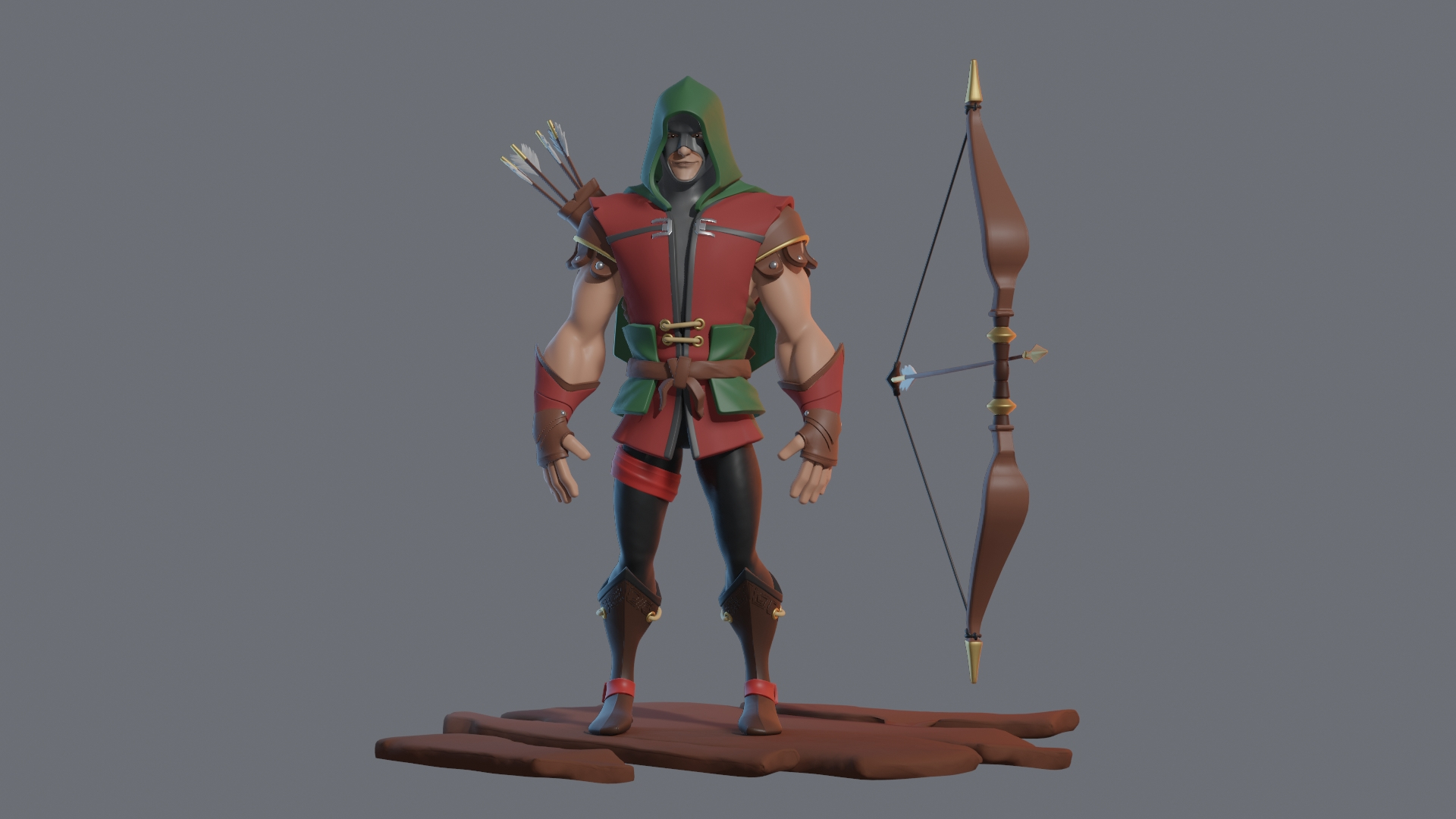 3D Stylized Cartoon Medieval Archer Hero - TurboSquid 2092297