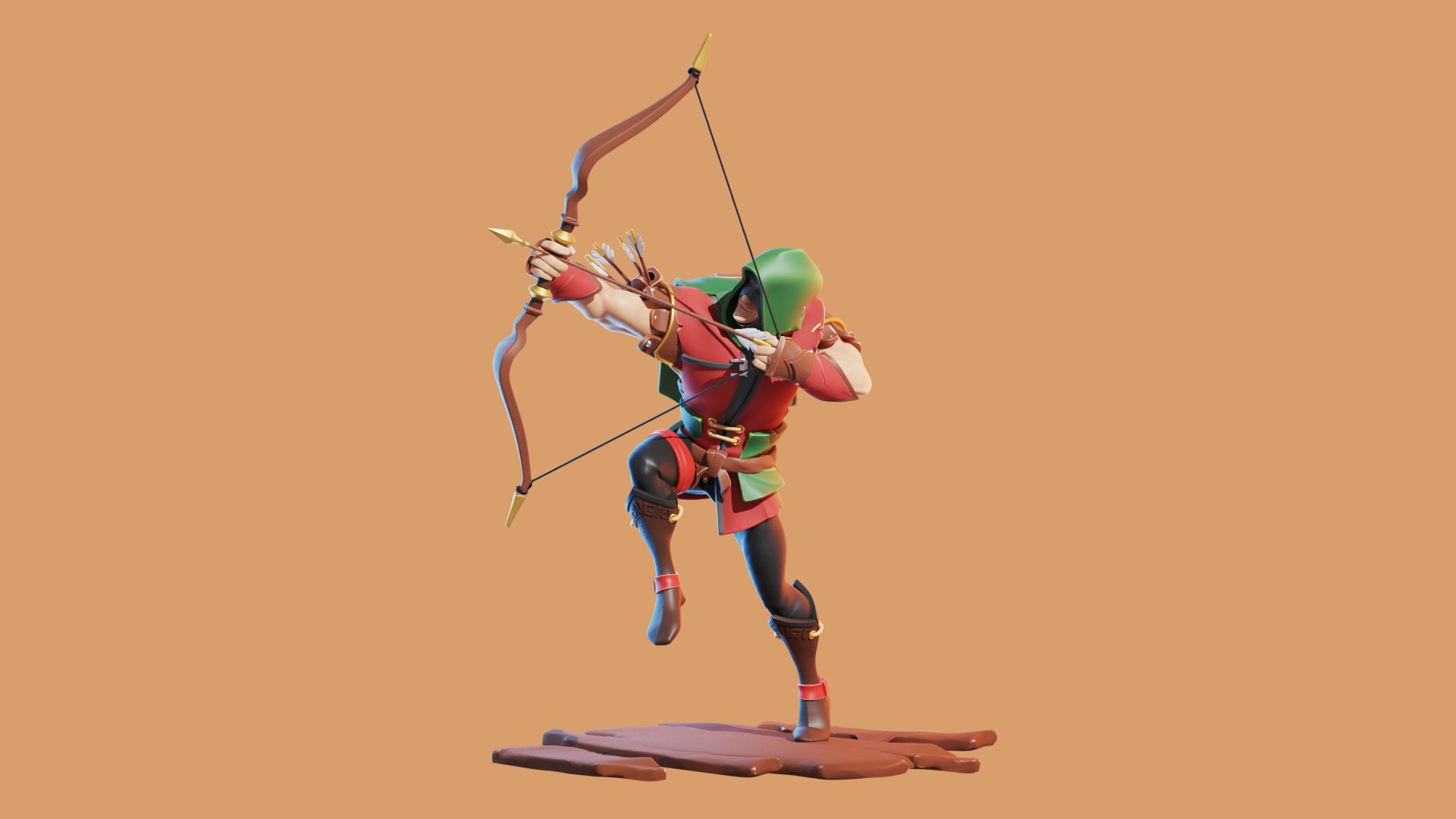 3D Stylized Cartoon Medieval Archer Hero - TurboSquid 2092297