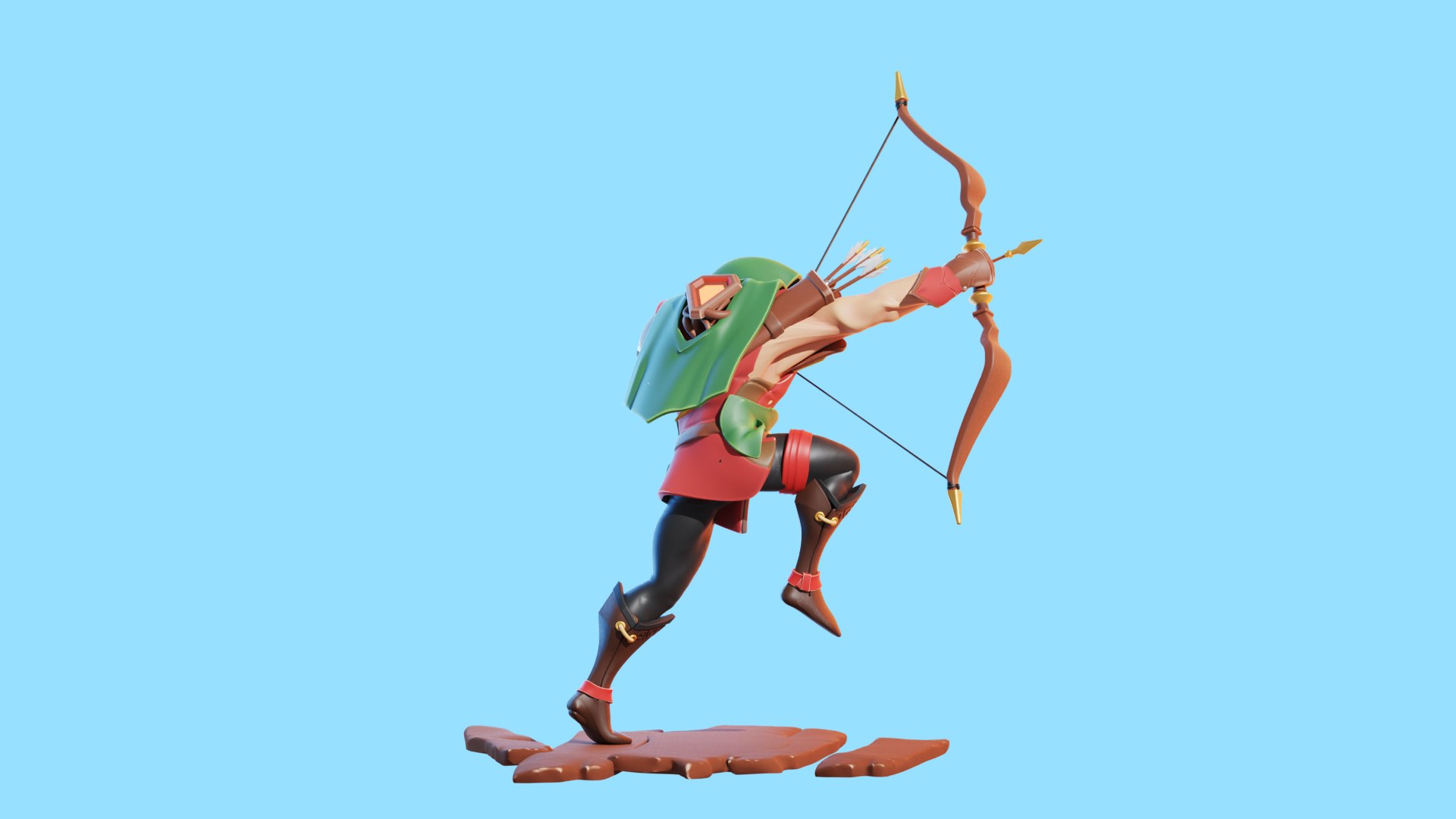 3D Stylized Cartoon Medieval Archer Hero - TurboSquid 2092297