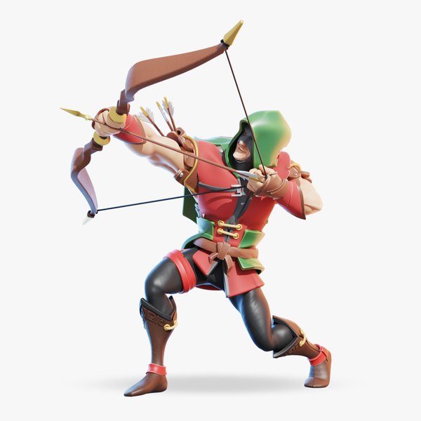 Stylized cartoon medieval Archer Hero Modelo 3D - TurboSquid 2092297