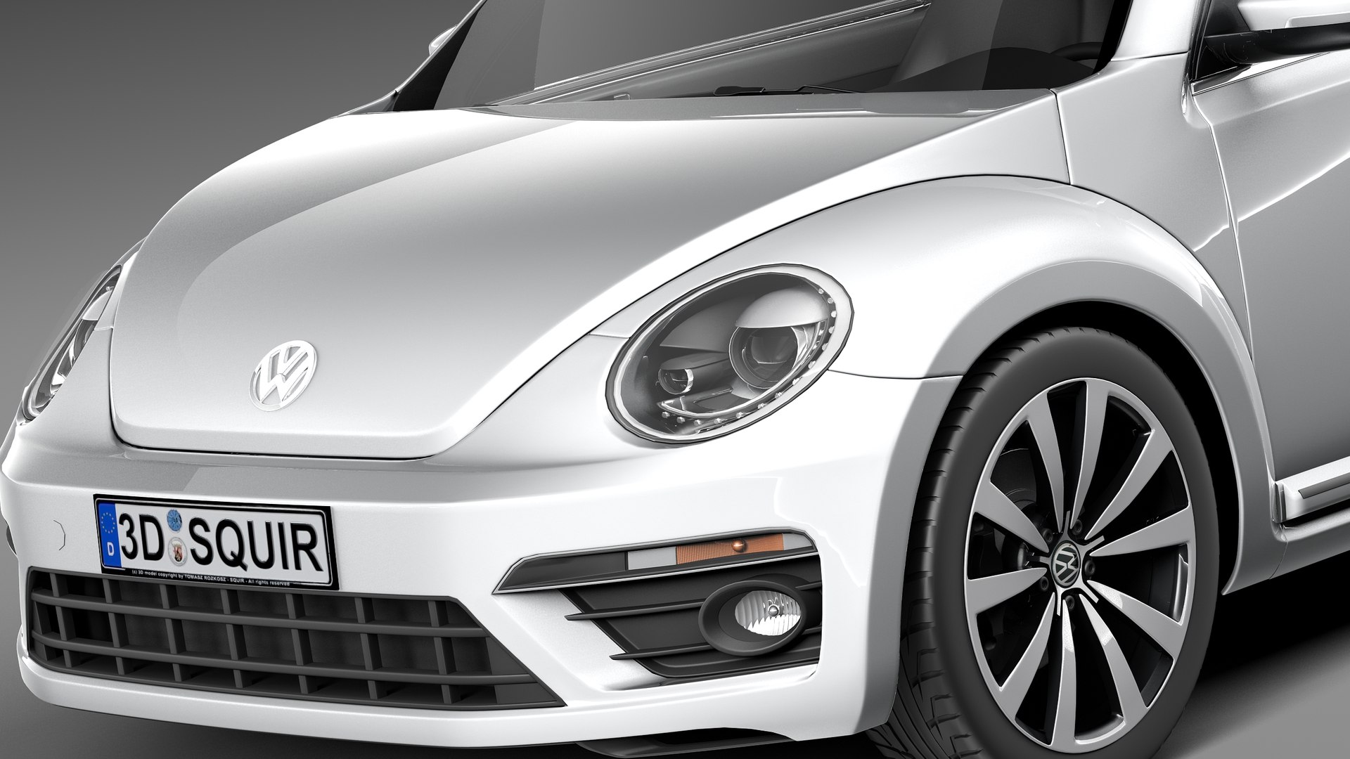 3d volkswagen beetle 2014 r-line model