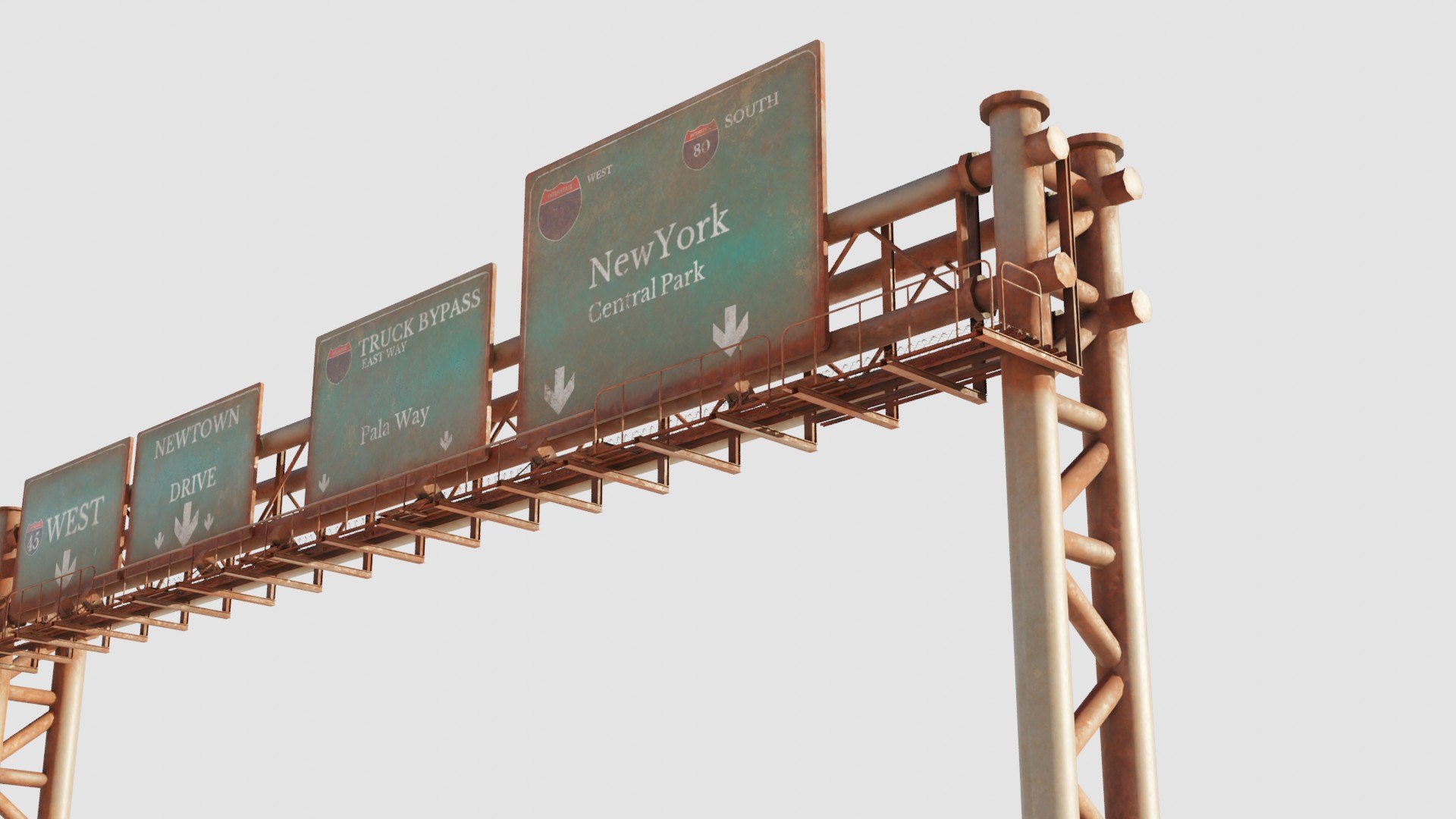 3D Highway Bypass With 4k Pbr Textures Clean Dirty Rusty - TurboSquid ...