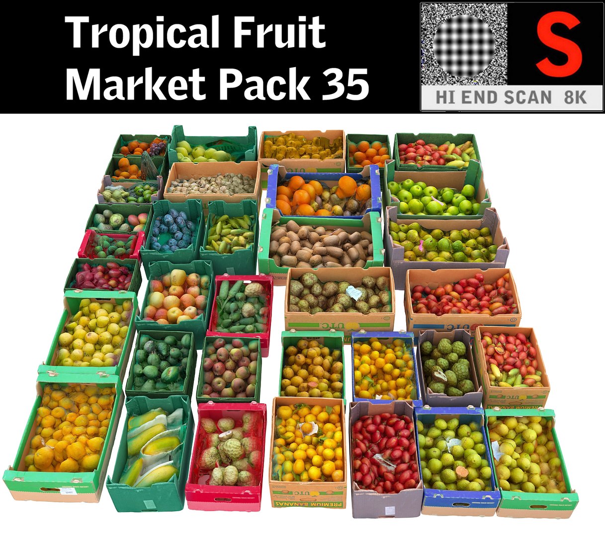 Tropical Fruit Market Pack Model - TurboSquid 1150752