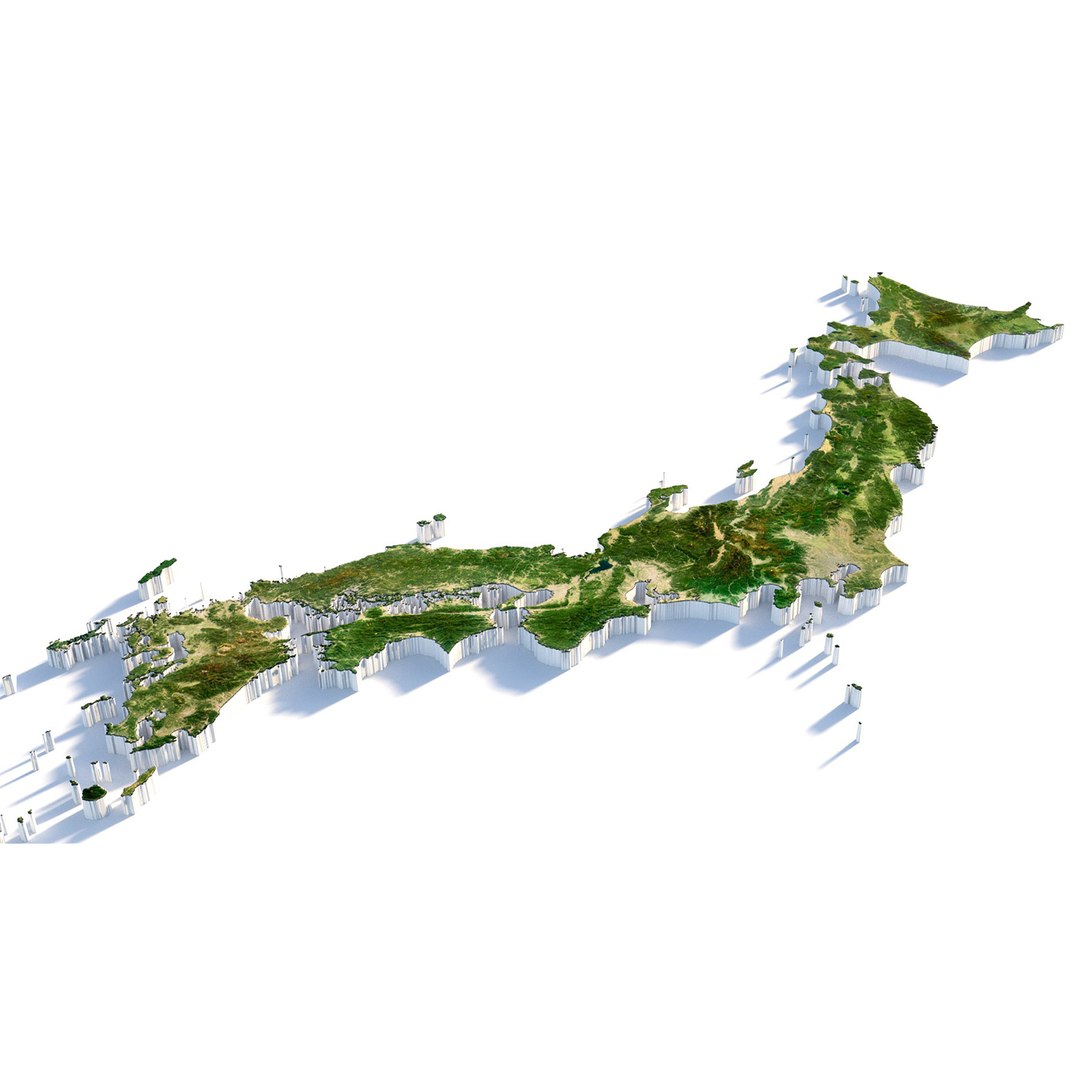 Japan Terrain Map 3D - TurboSquid 2336204