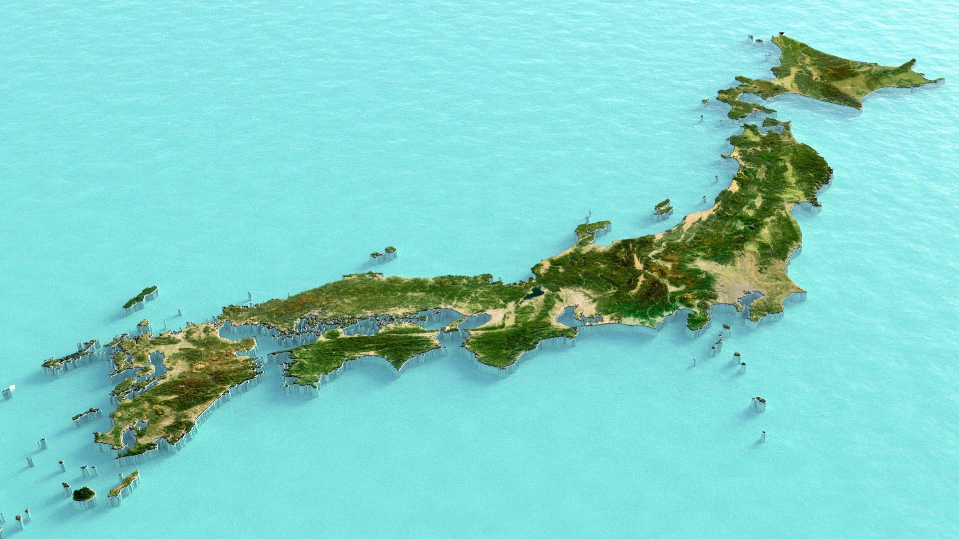 Japan Terrain Map 3D - TurboSquid 2336204