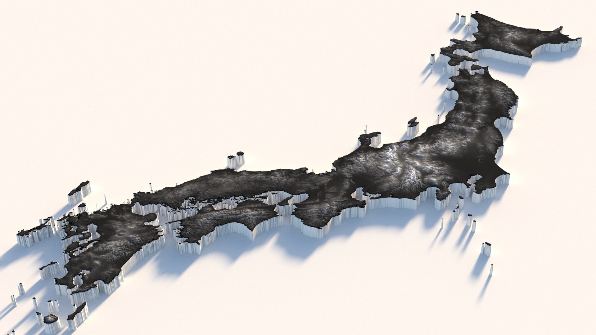 Japan Terrain Map 3D - TurboSquid 2336204
