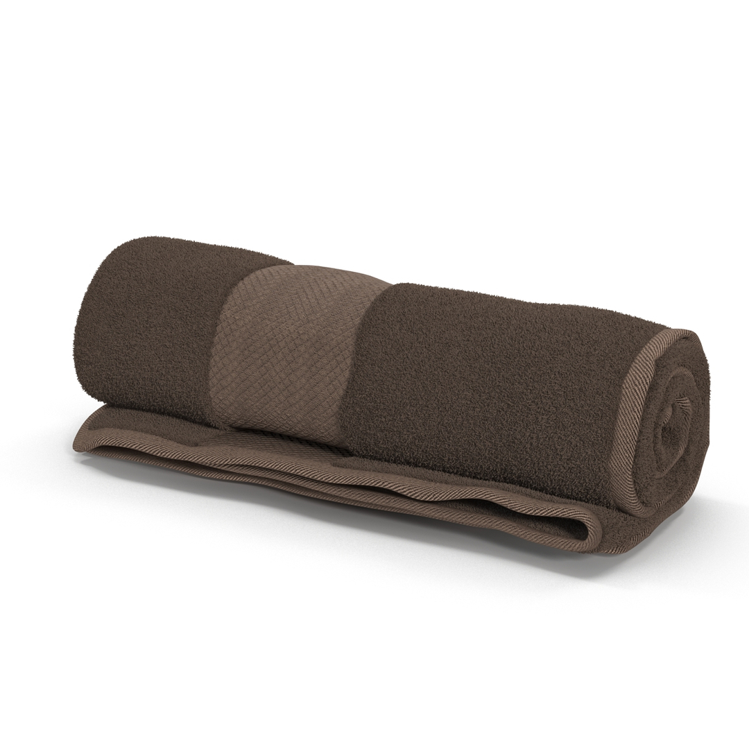 3d Rolled Towel Brown Model