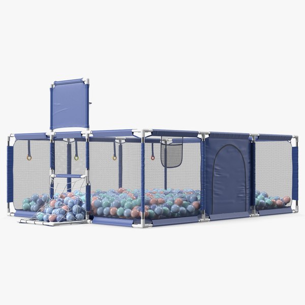 modelo 3d Baby Playpen Blue with Plastic Balls - TurboSquid 2105167