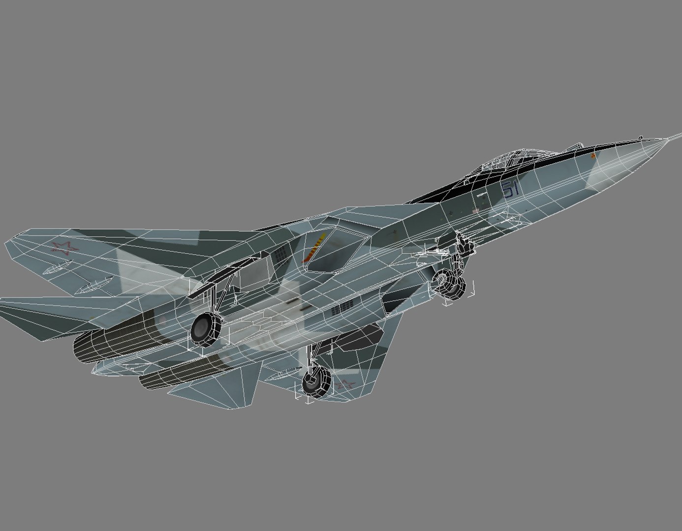 pak fa russian games 3d model