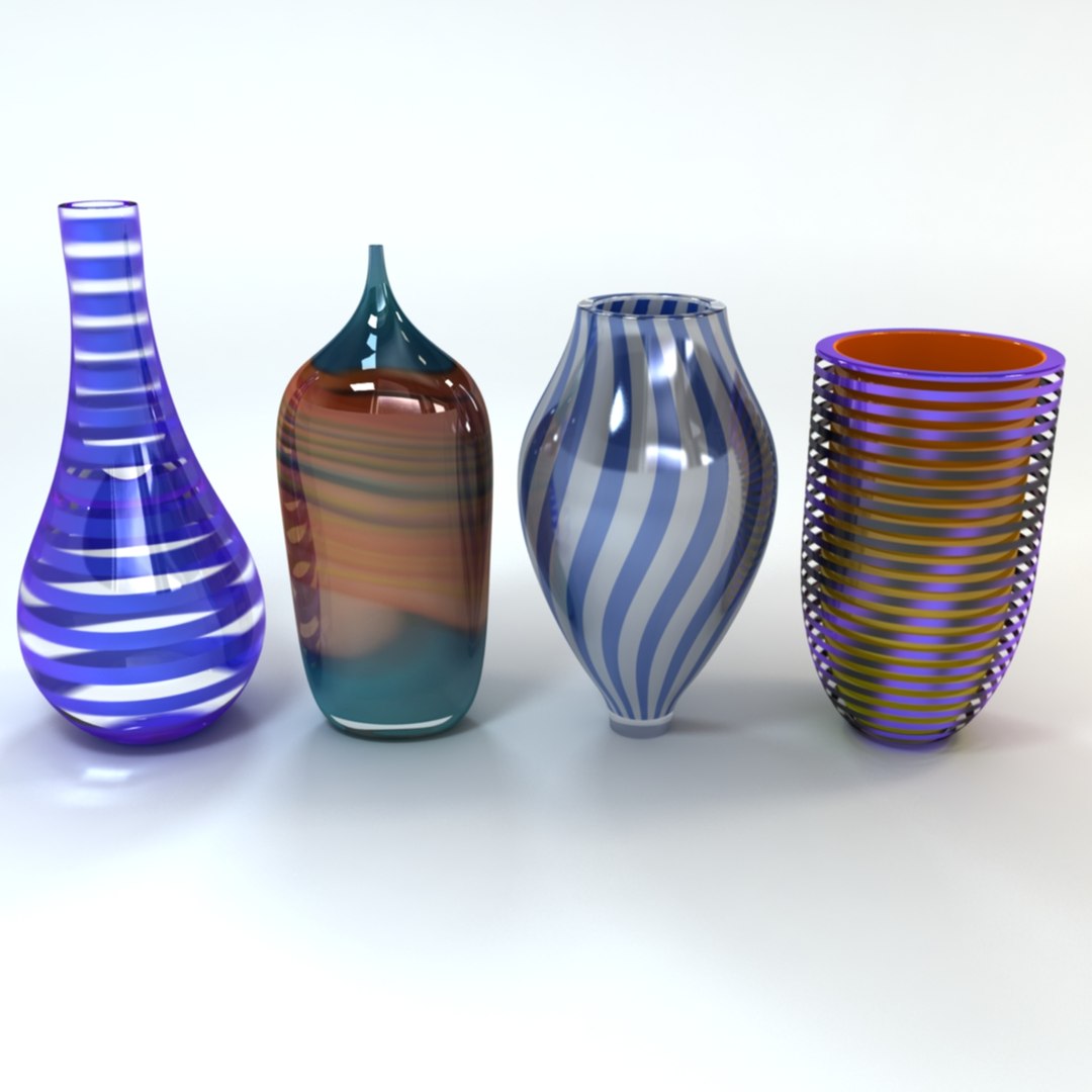 3d art glass vase model