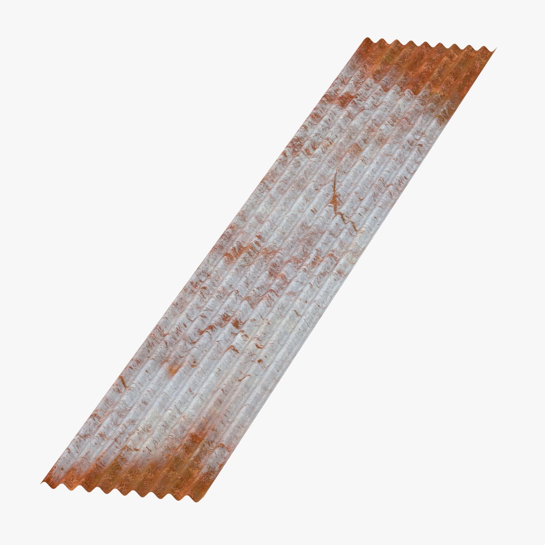 C4d Corrugated Metal Sheets Rusted