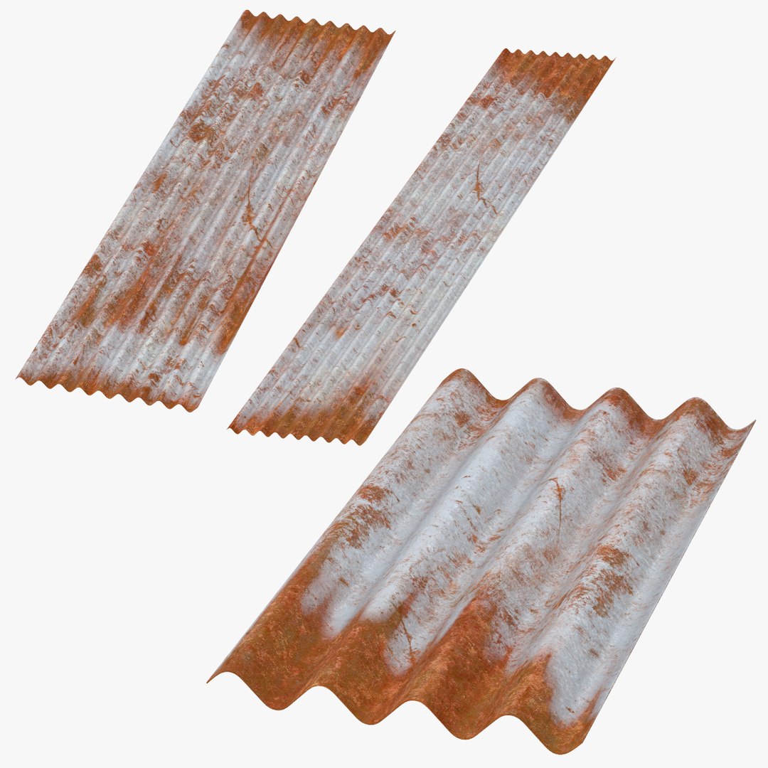 C4d Corrugated Metal Sheets Rusted