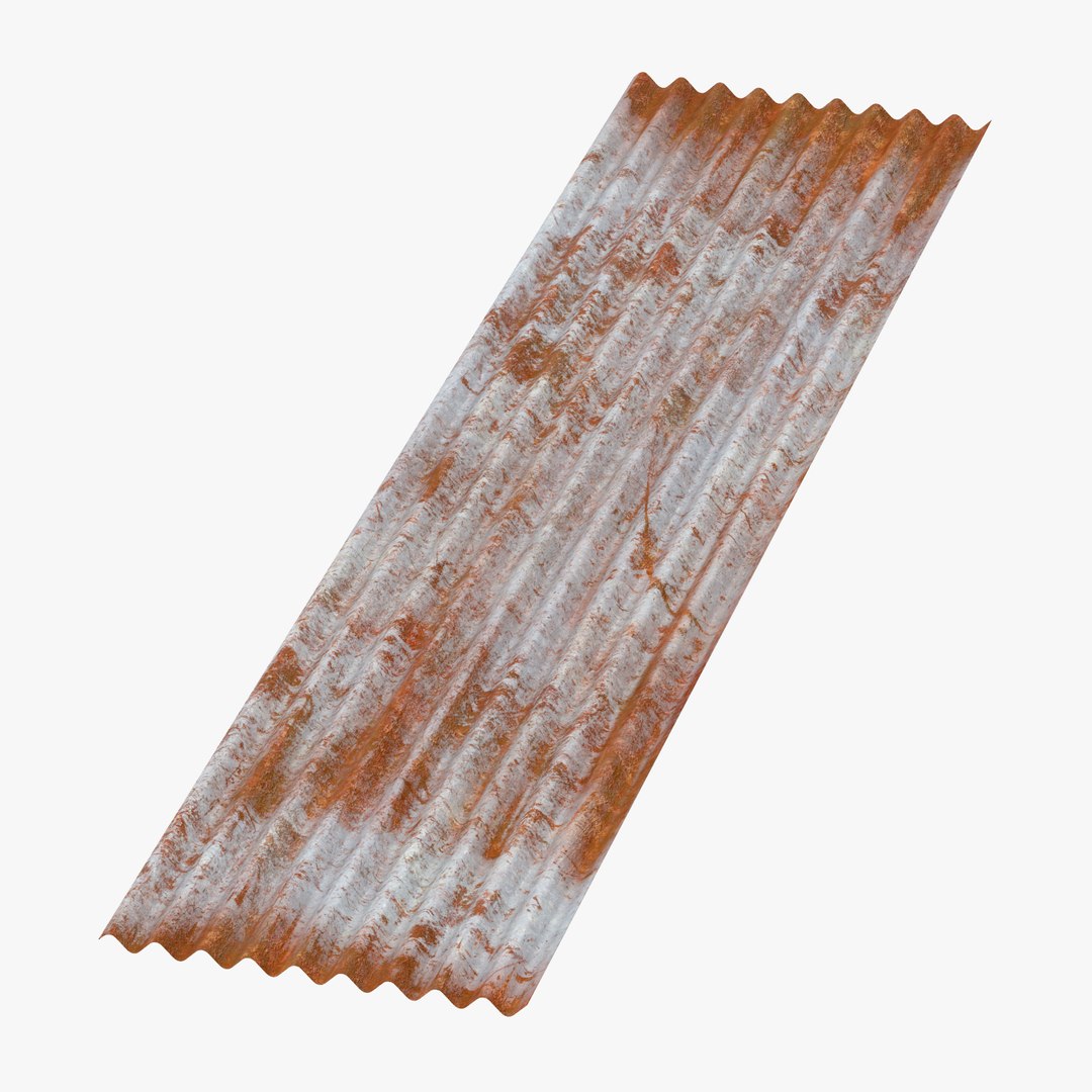 C4d Corrugated Metal Sheets Rusted